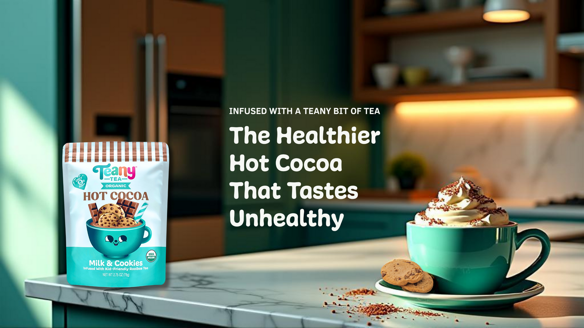Healthier Lower Sugar Organic Hot Cocoa – Teany Tea